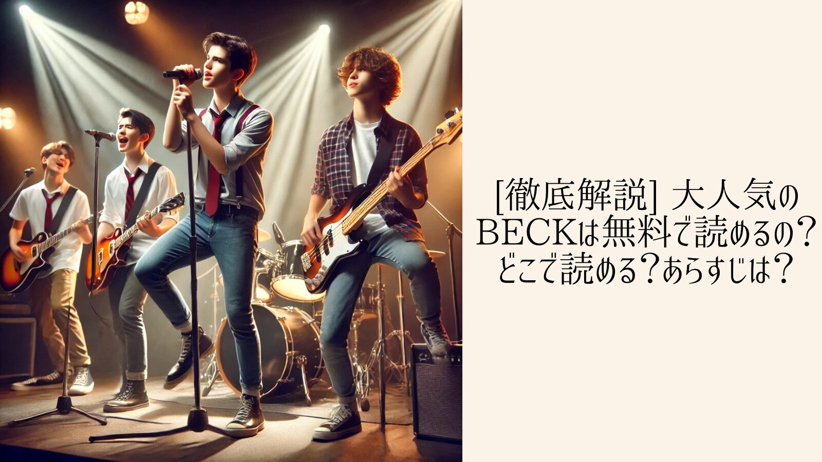 [徹底解説]大人気のBECKは無料で読めるの？どこで読める？あらすじは？ | 読まなきゃ損だよ！マンガの星